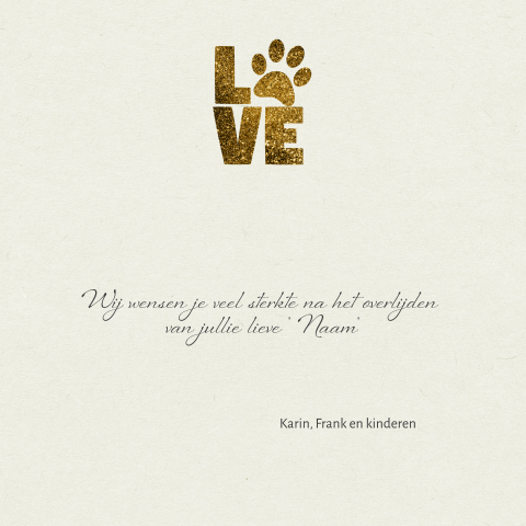 Condoleance tekst rouwkaart