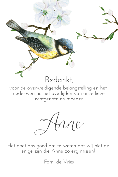 Bedankkaartjes maken - bedankkaartjes na overlijden