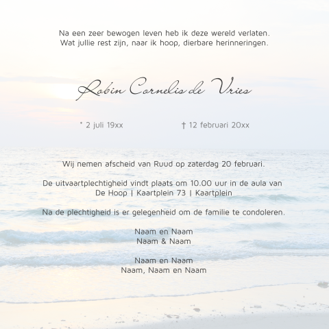 Rouwkaarten maken - zelf ontwerpen & snelle levering - MyCards