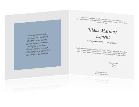 Overlijdens bericht rouwkaart met foto visser