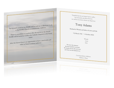 Moderne rouwkaart in het engels