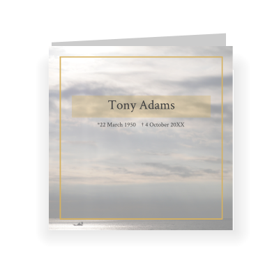 Moderne rouwkaart in het engels