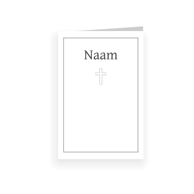 Rouwkaart met een kruis