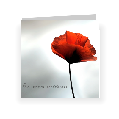 Our sincere condolences card