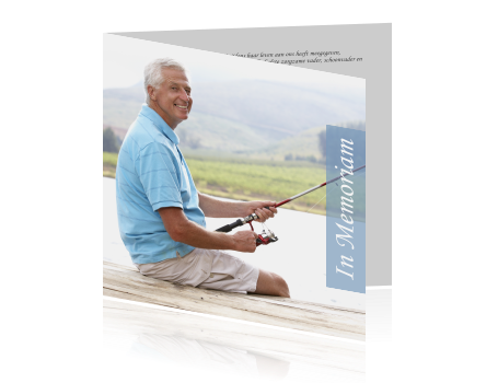 Overlijdens bericht rouwkaart met foto visser