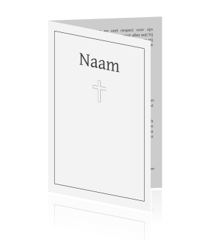 Rouwkaart met een kruis