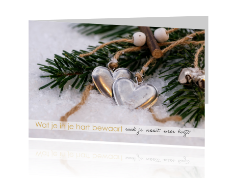Kerstkaart na overlijden dierbare hart