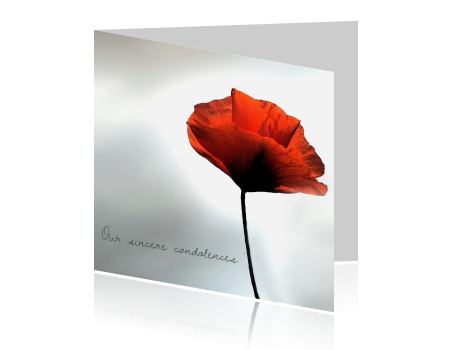 Our sincere condolences card